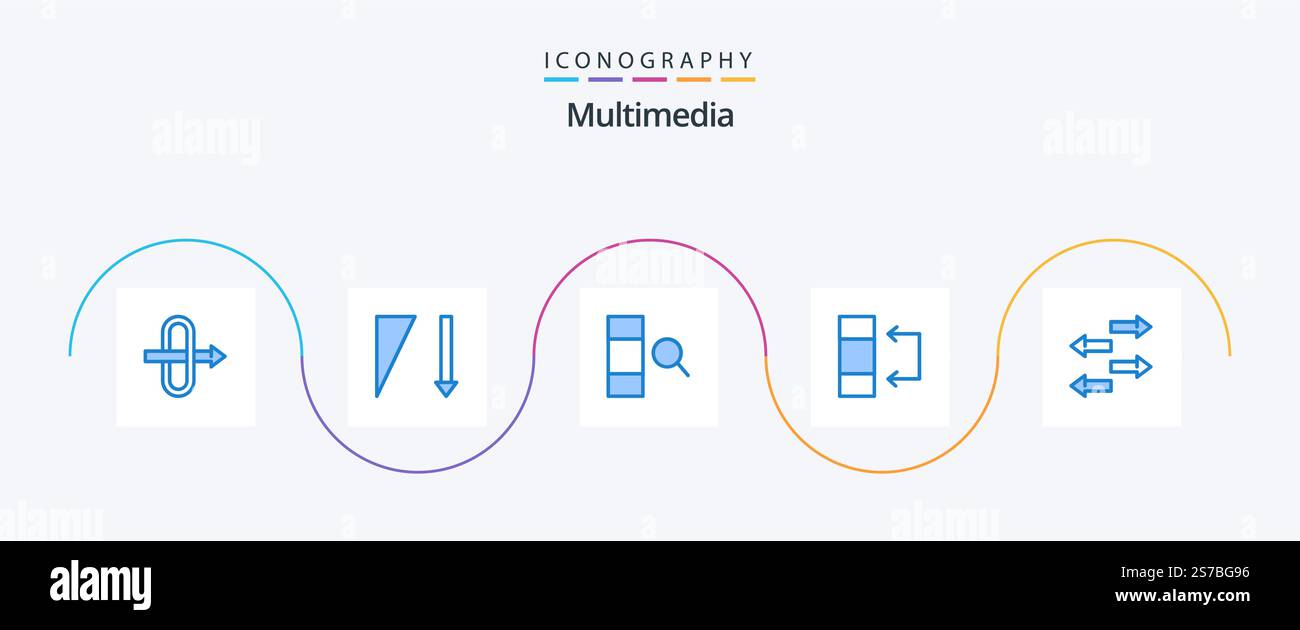 Multimedia Blue 5 Icon Pack Including . data. import Stock Vector Image ...