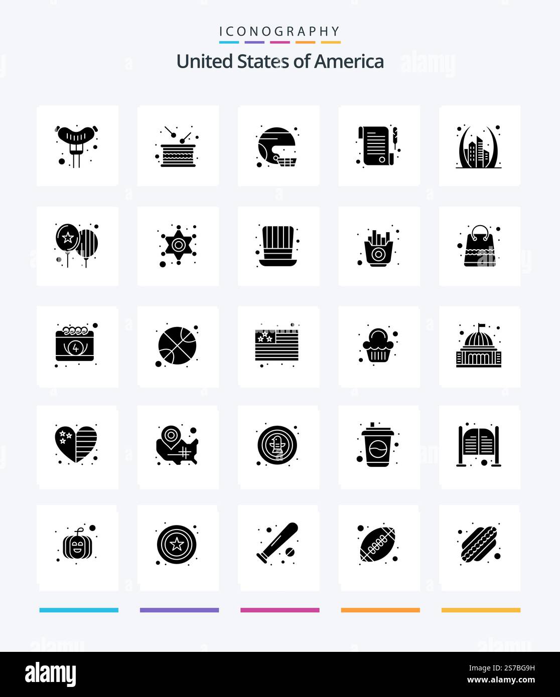 Creative Usa 25 Glyph Solid Black icon pack Such As arch. receipt ...