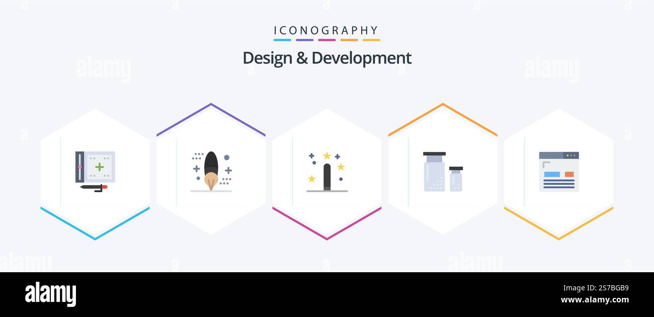 Design and Development 25 Flat icon pack including design. coding ...