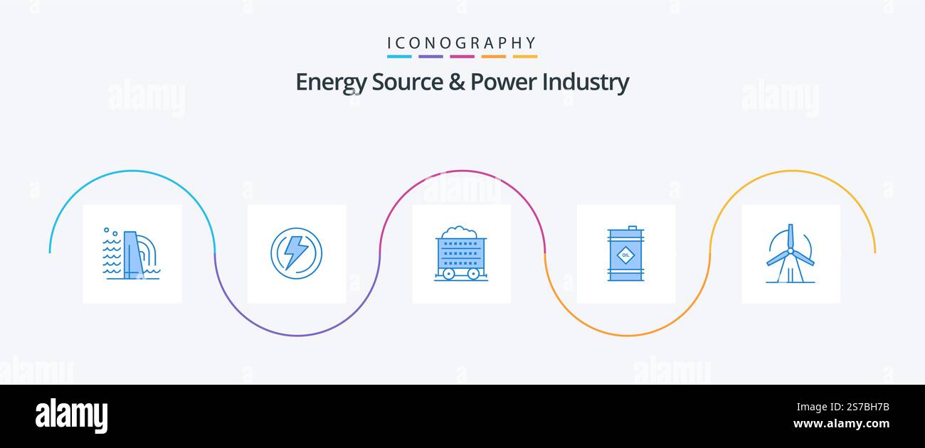 Energy Source And Power Industry Blue 5 Icon Pack Including turbine ...