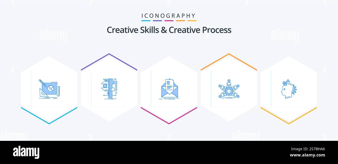 Creative Skills And Creative Process 25 Blue icon pack including leadership. team. physics ...