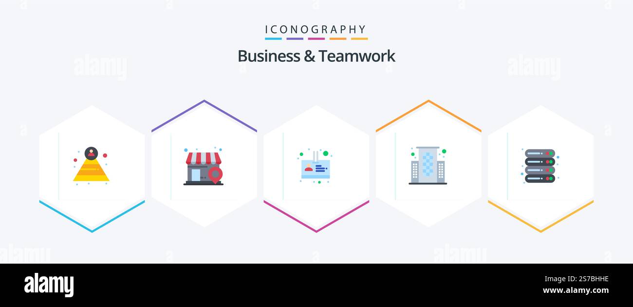 Business And Teamwork 25 Flat icon pack including . server. person ...