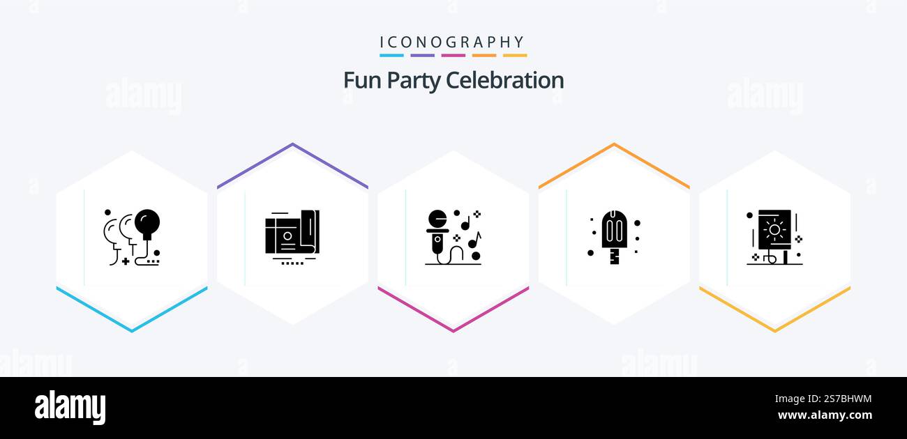 Party 25 Glyph icon pack including festival. party. karaoke. ice ...
