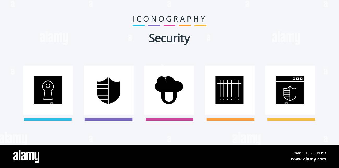 Security Glyph 5 Icon Pack Including webpage. secure. computing ...