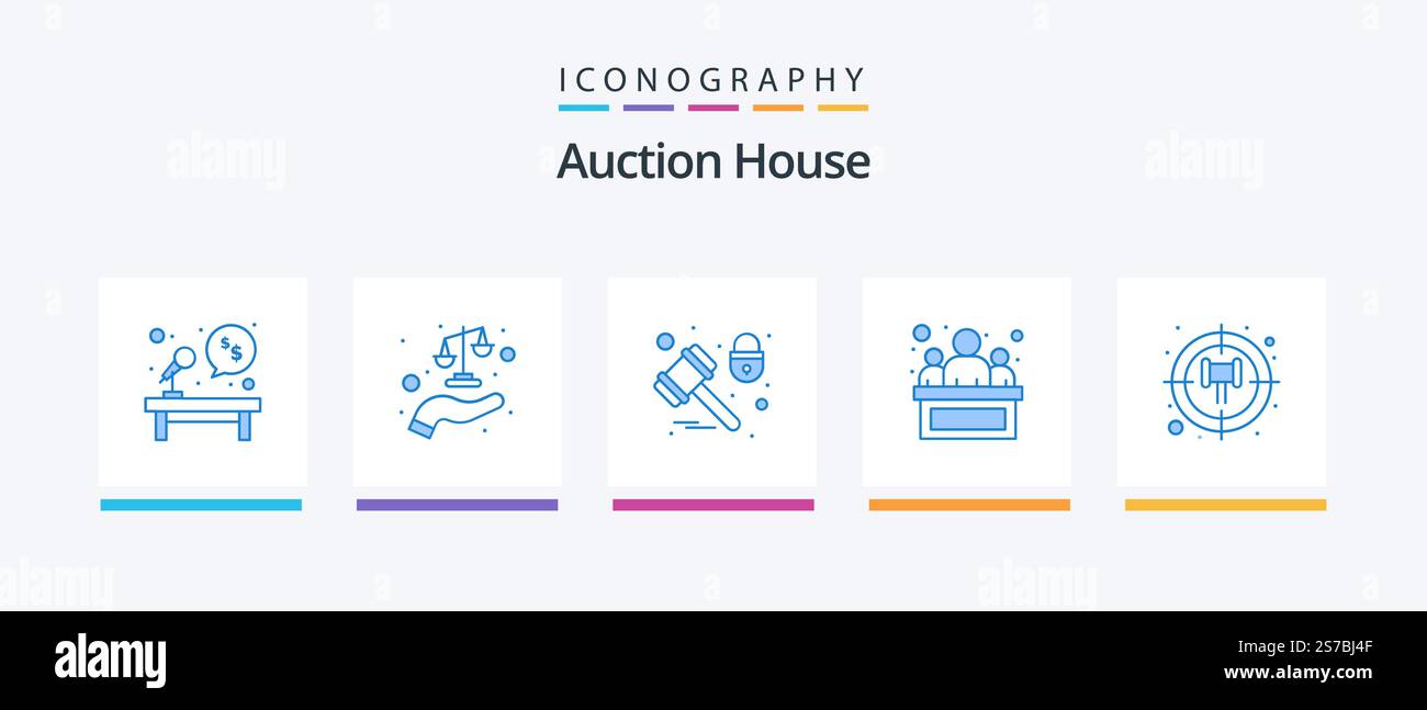 Auction Blue 5 Icon Pack Including justice. auction. law. protection ...