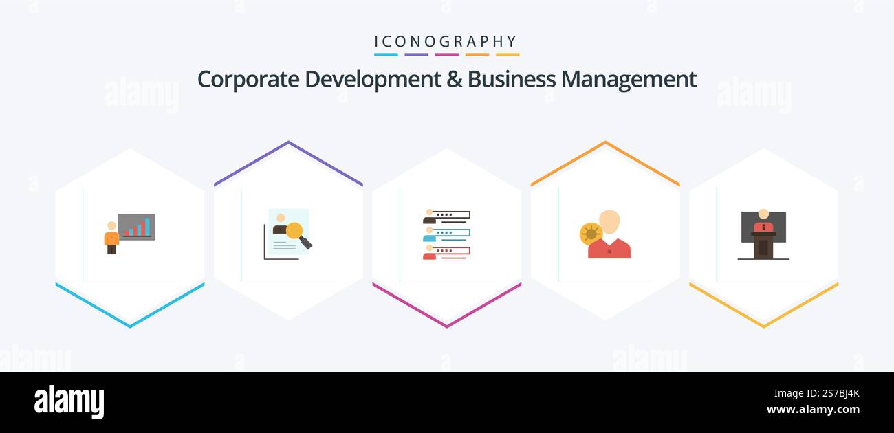 Corporate Development And Business Management 25 Flat icon pack ...