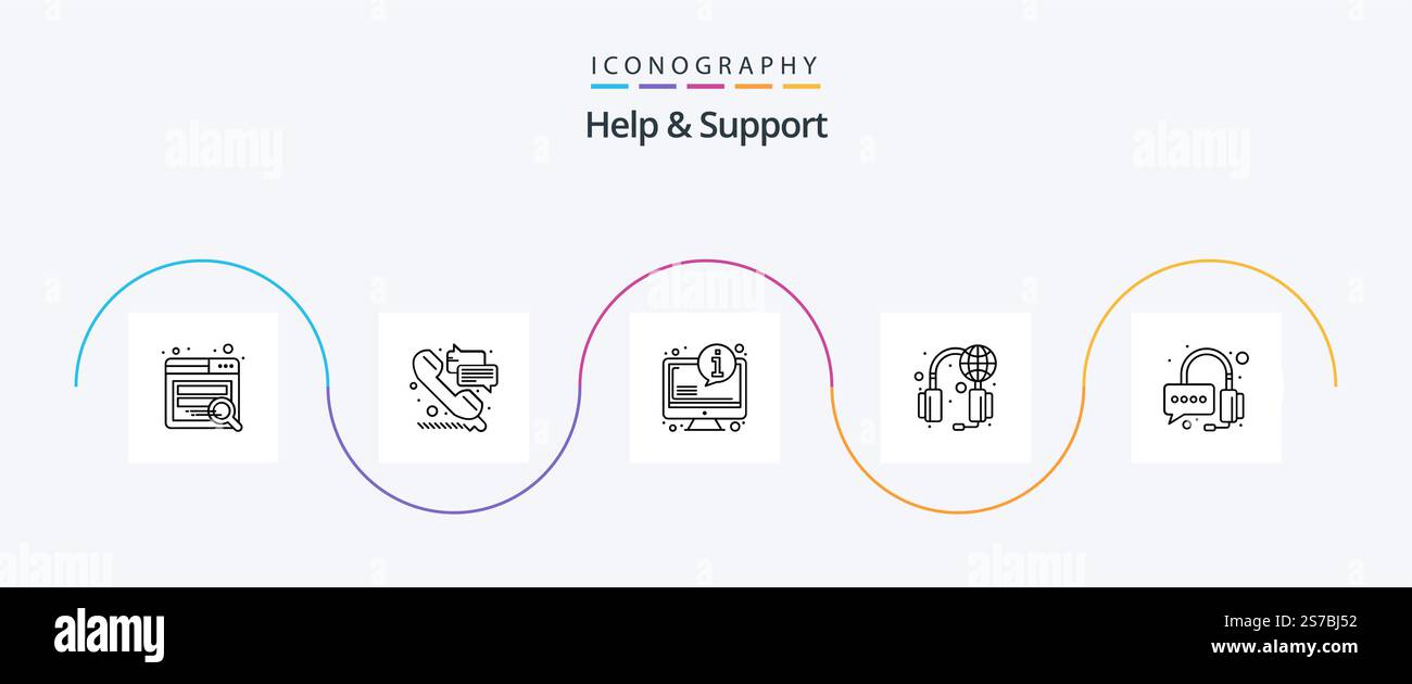 Help And Support Line 5 Icon Pack Including support. help. faq. world ...