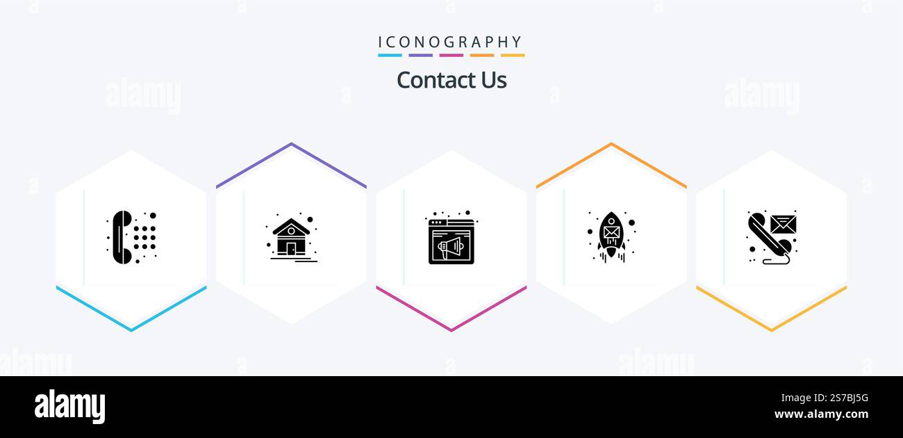 Contact Us 25 Glyph icon pack including email. rocket. browser ...