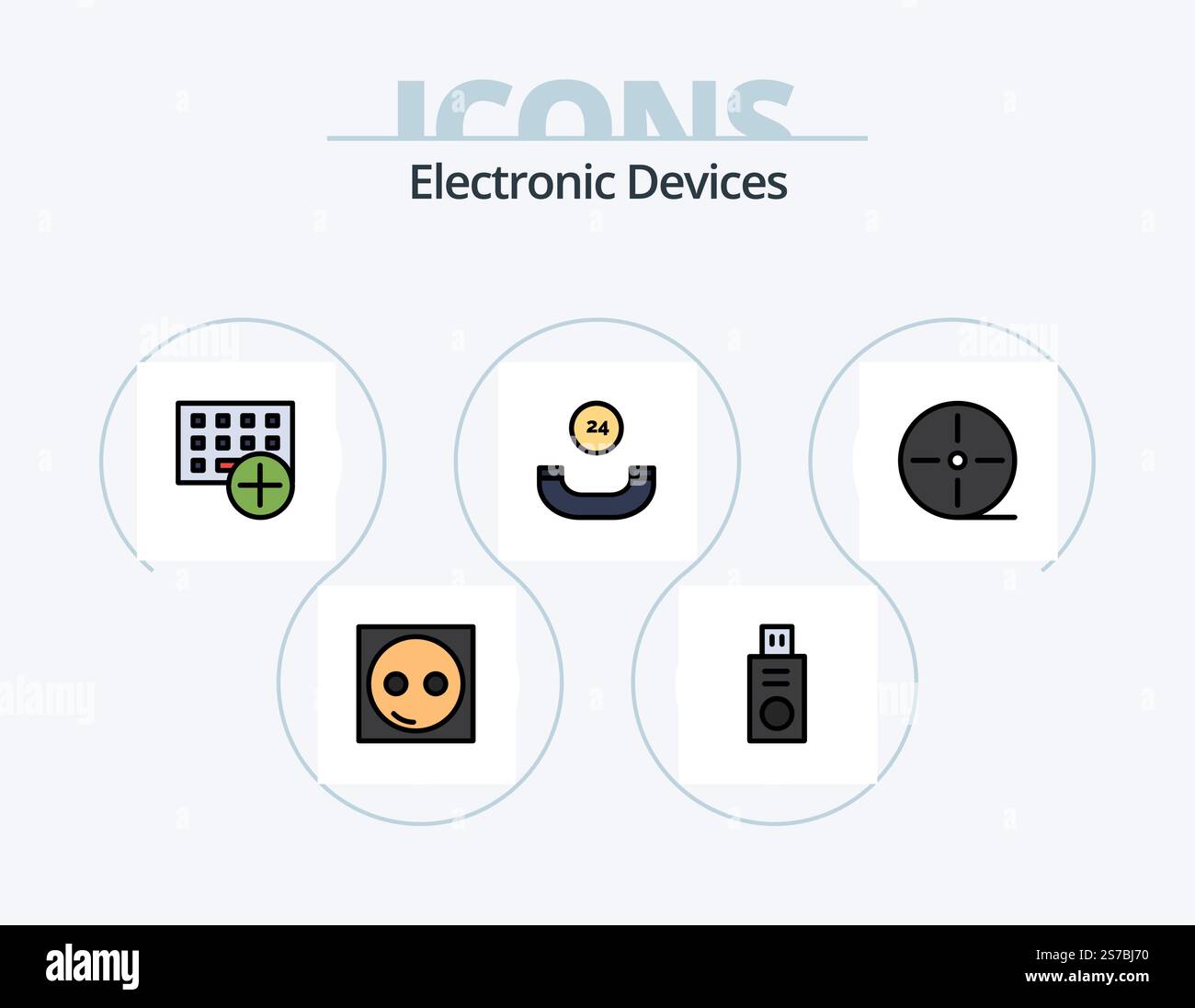Devices Line Filled Icon Pack 5 Icon Design. products. devices. hardware. tablet. device Stock ...