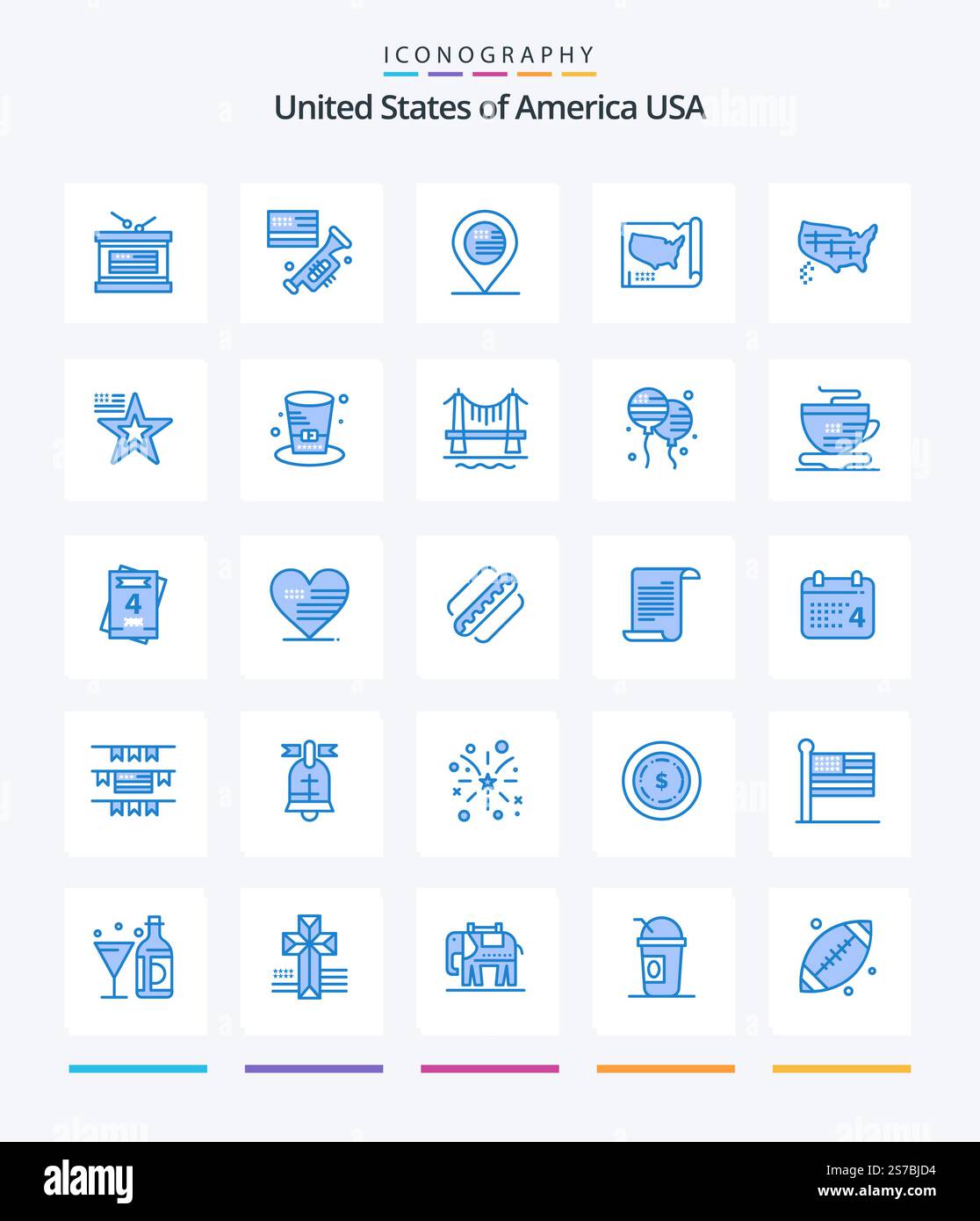 Creative Usa 25 Blue icon pack Such As american. usa. american. united ...