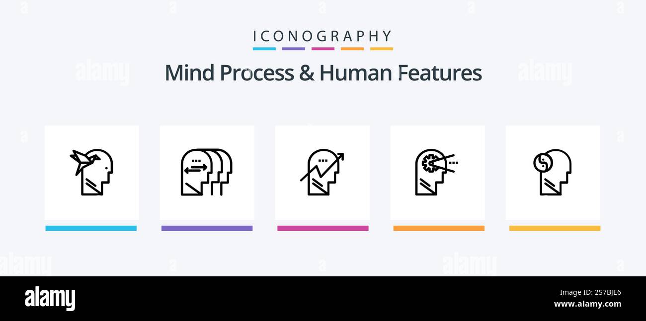 Mind Process And Human Features Line 5 Icon Pack Including mind. human ...