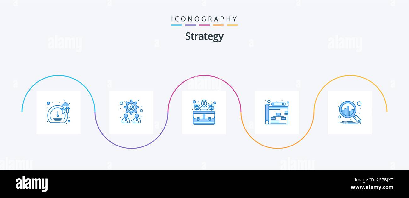 Strategy Blue 5 Icon Pack Including plan. strategy. business. planning ...