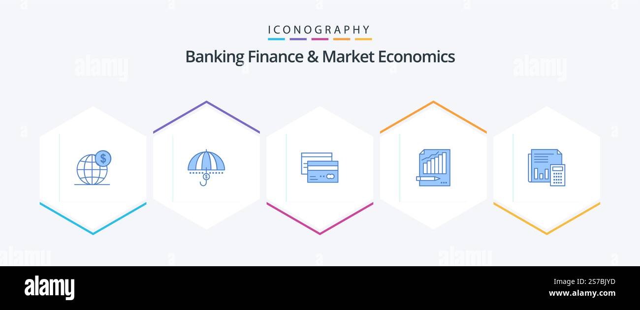 Banking Finance And Market Economics 25 Blue icon pack including credit ...