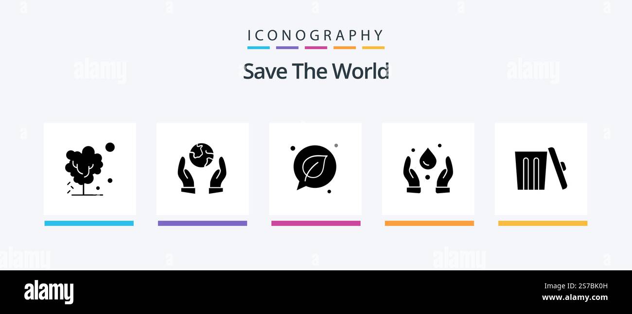 Save The World Glyph 5 Icon Pack Including garbage. ecology. chat ...