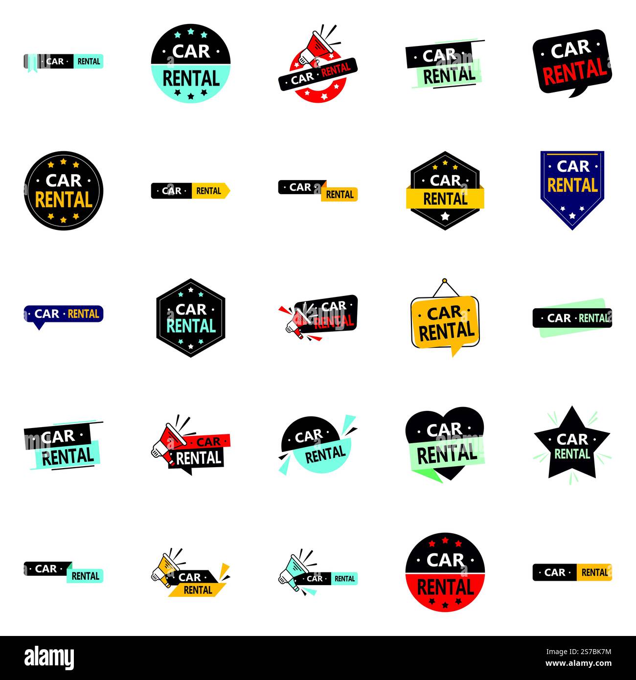 Car Rental 25 Unique vector elements for a fresh brand identity Stock ...