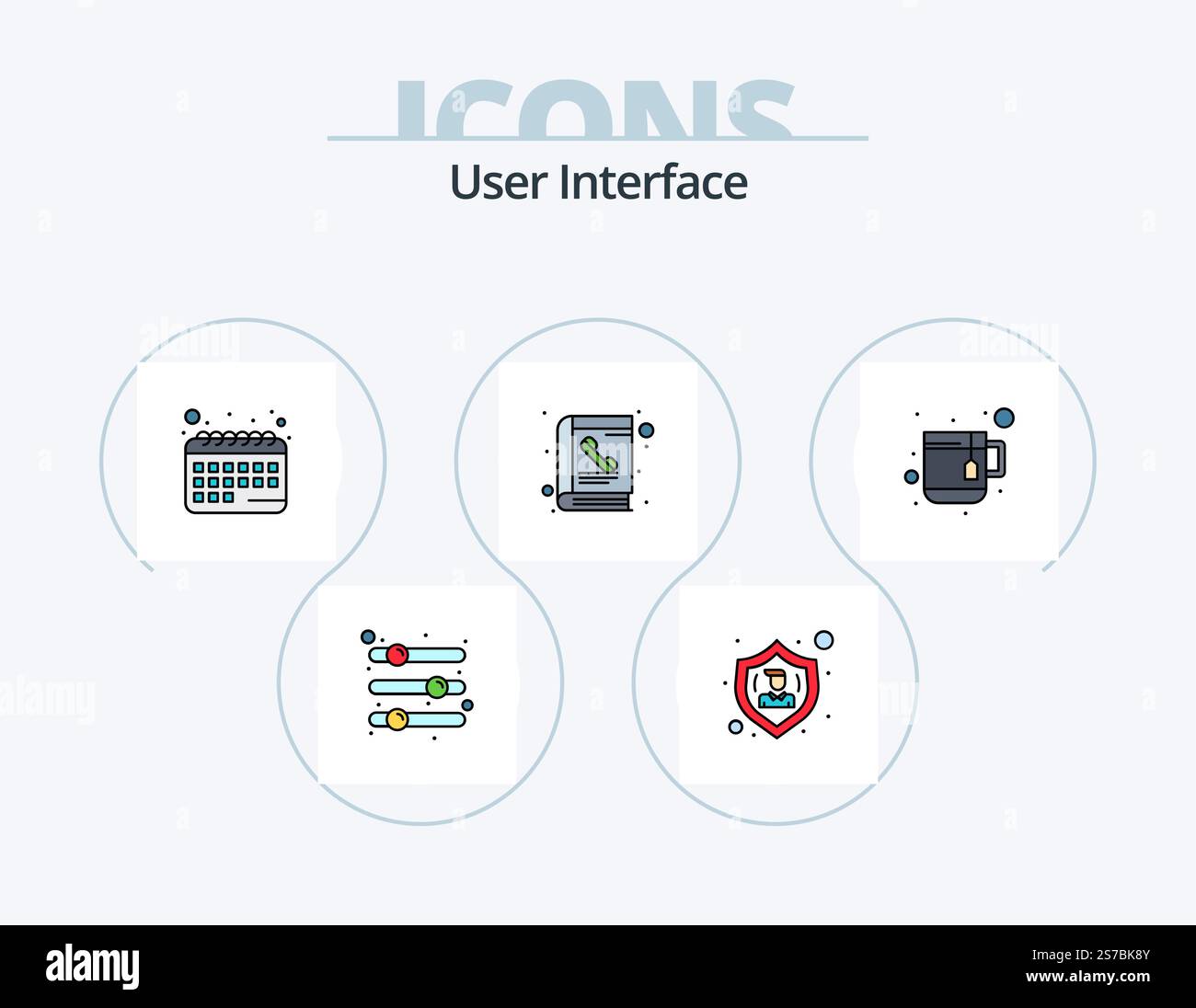User Interface Line Filled Icon Pack 5 Icon Design. preference. equalizer. people. configuration ...
