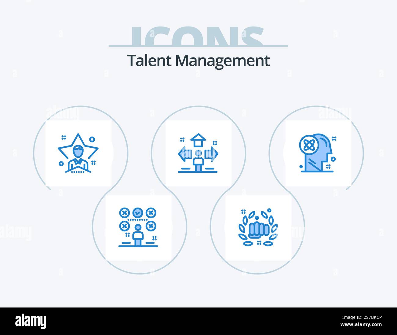 Talent Management Blue Icon Pack 5 Icon Design. user. direction. hand. man. user Stock Vector ...