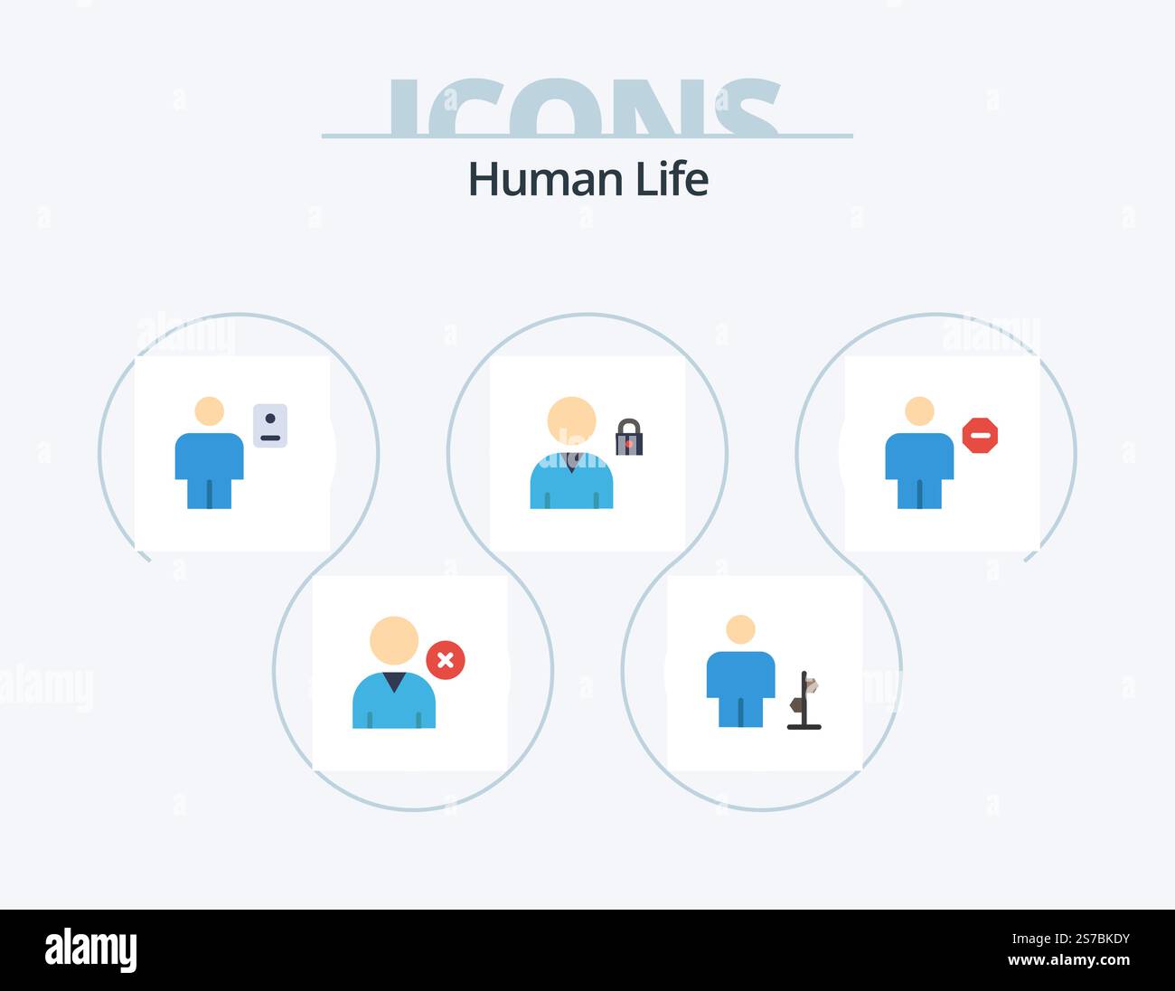 Human Flat Icon Pack 5 Icon Design. block. user. avatar. lock. profile ...