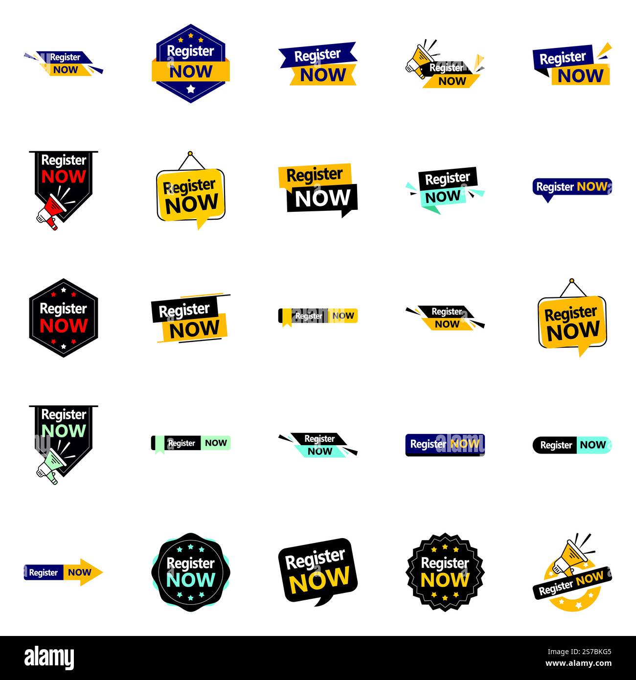 25 Innovative Typographic Banners to drive registration Stock Vector ...
