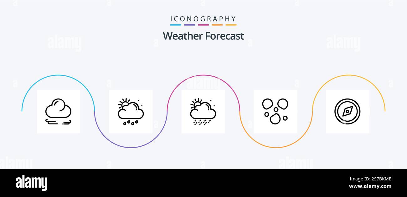 Weather Line 5 Icon Pack Including . gps. snowy. direction. weather ...