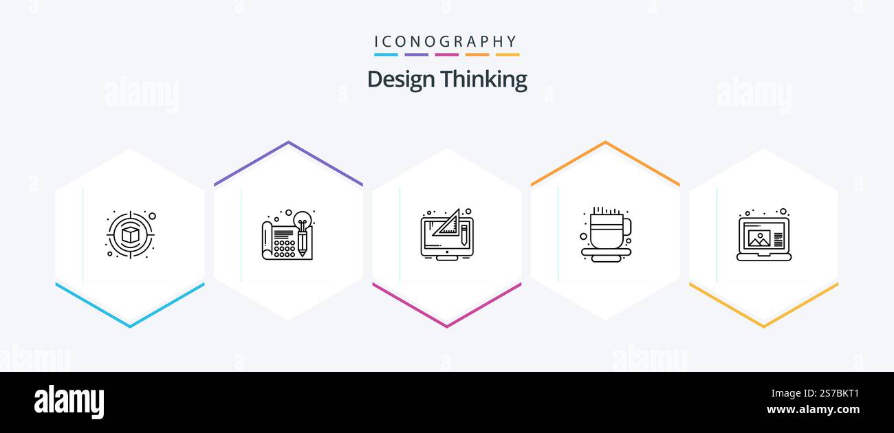 Design Thinking 25 Line icon pack including create. cup. thinking ...