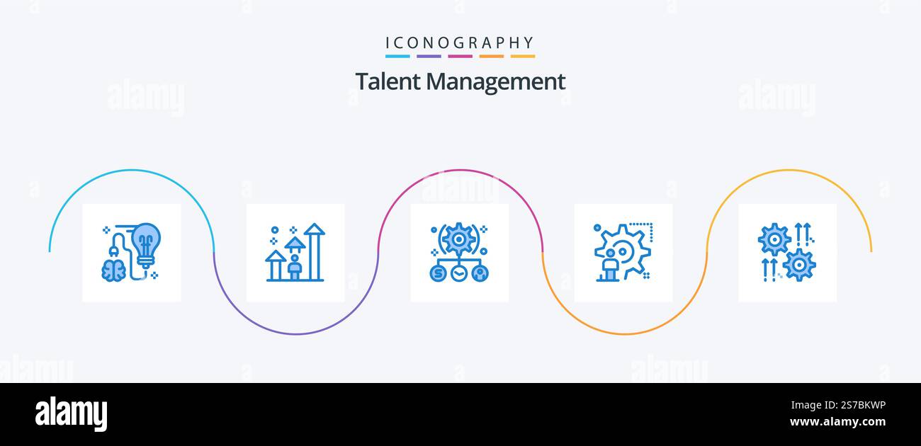 Talent Management Blue 5 Icon Pack Including configuration. setting ...