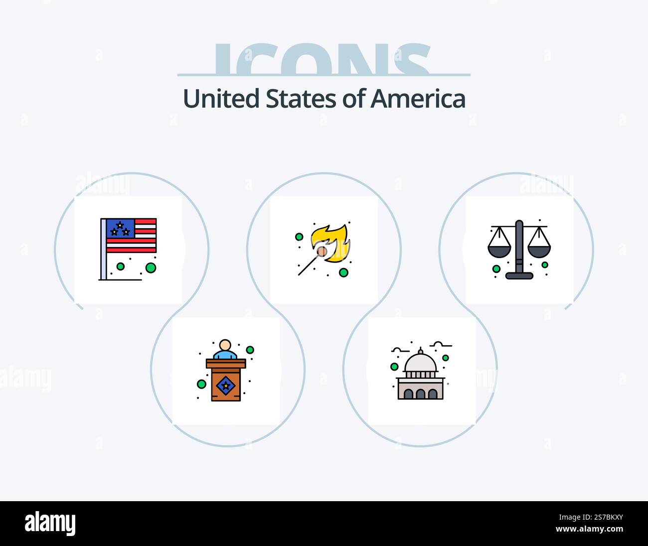 Usa Line Filled Icon Pack 5 Icon Design. sign. money. tourism. usa. party Stock Vector Image ...