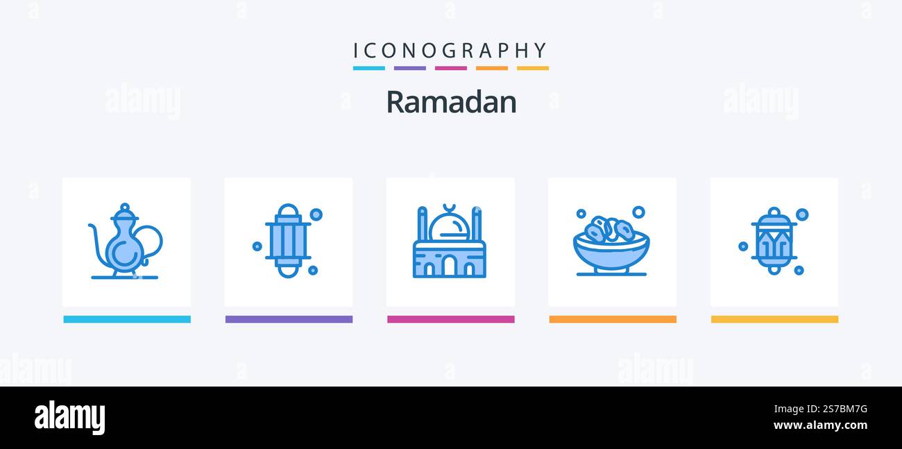 Ramadan Blue 5 Icon Pack Including muslim. dates. ramadan. bowl. muslim ...