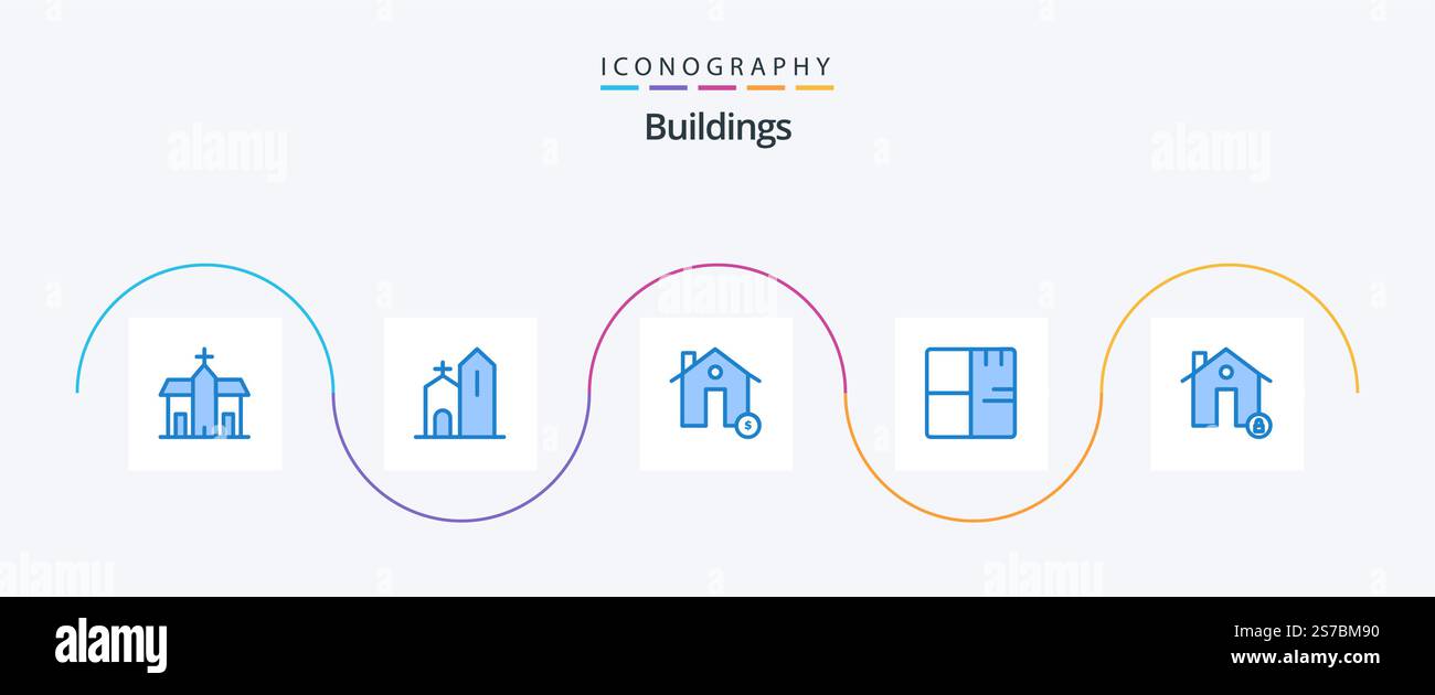 Buildings Blue 5 Icon Pack Including house. buildings. estate. plant ...