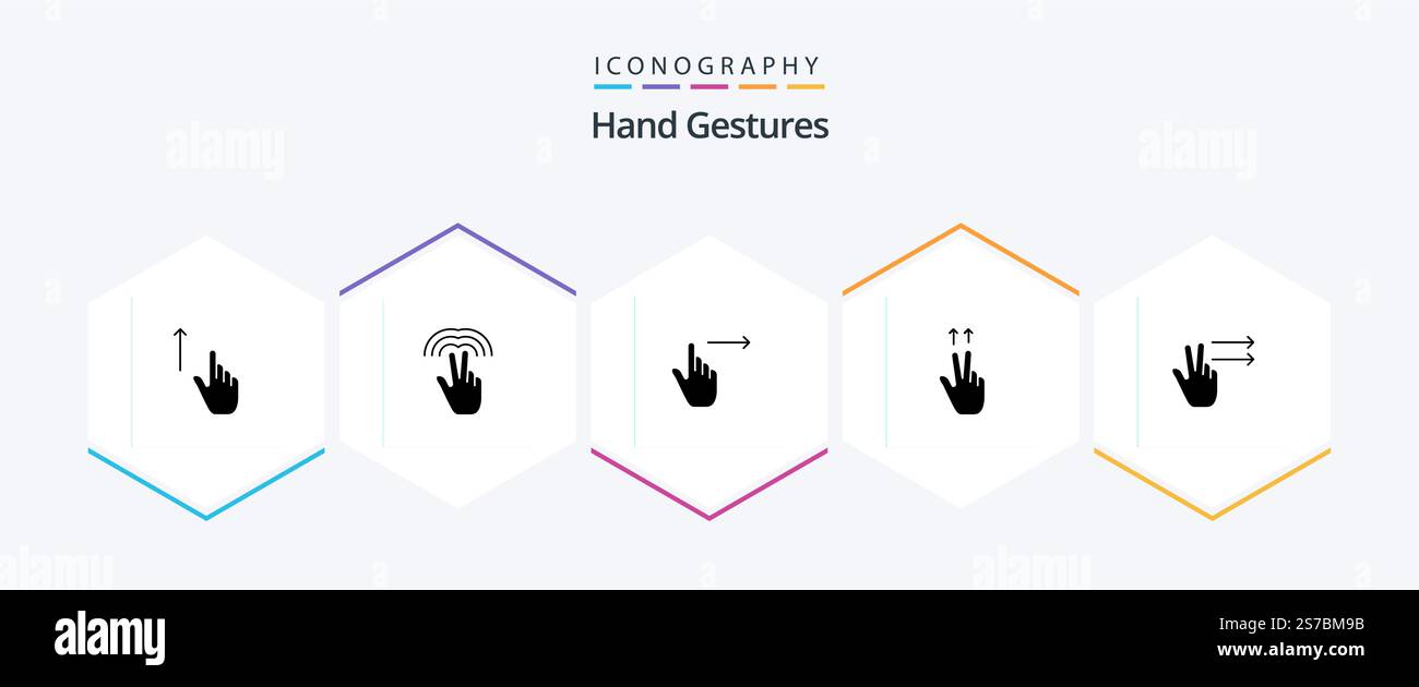 Hand Gestures 25 Glyph icon pack including fingers. gesture. tab ...