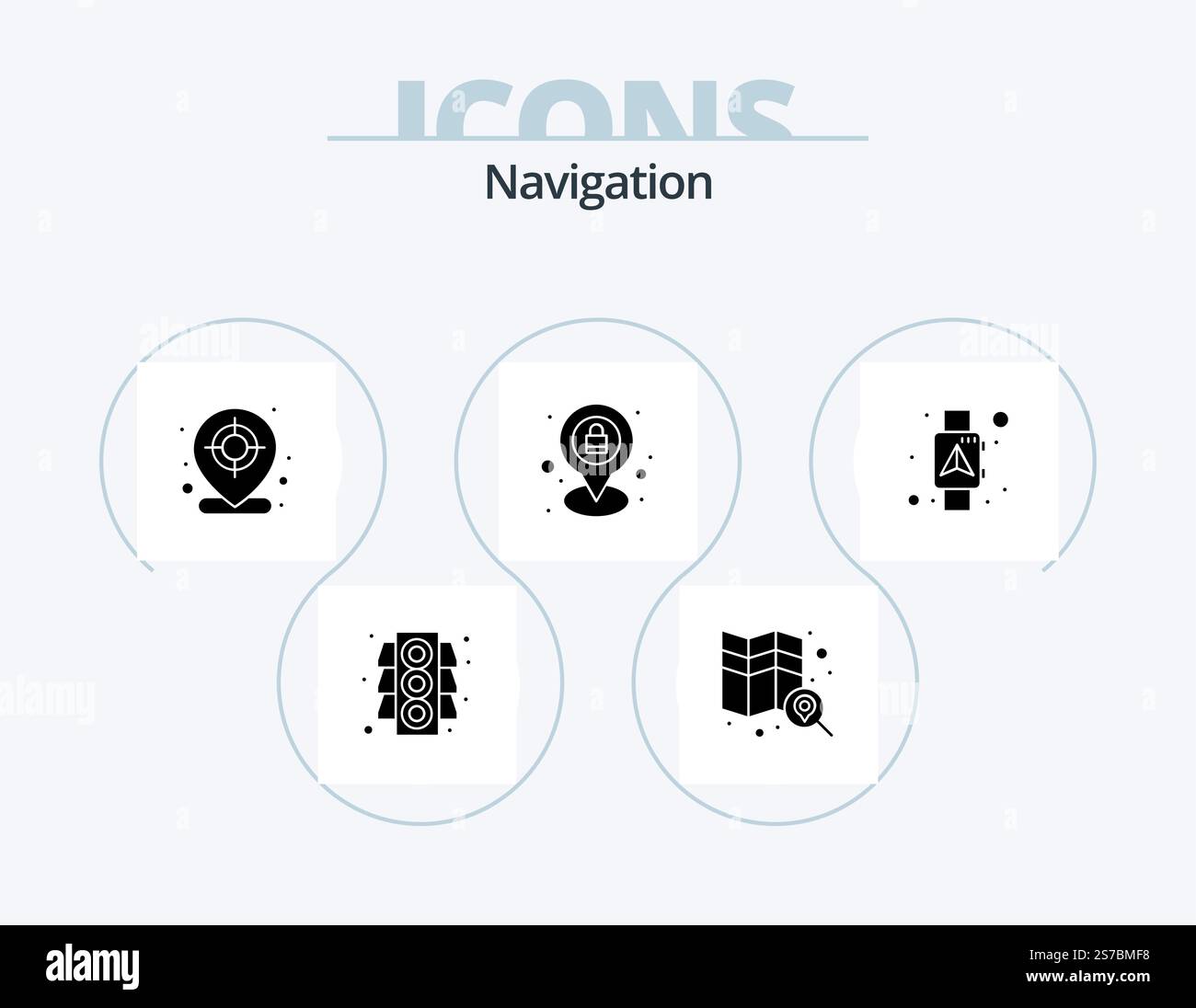 Navigation Glyph Icon Pack 5 Icon Design. smart. navigator. target ...
