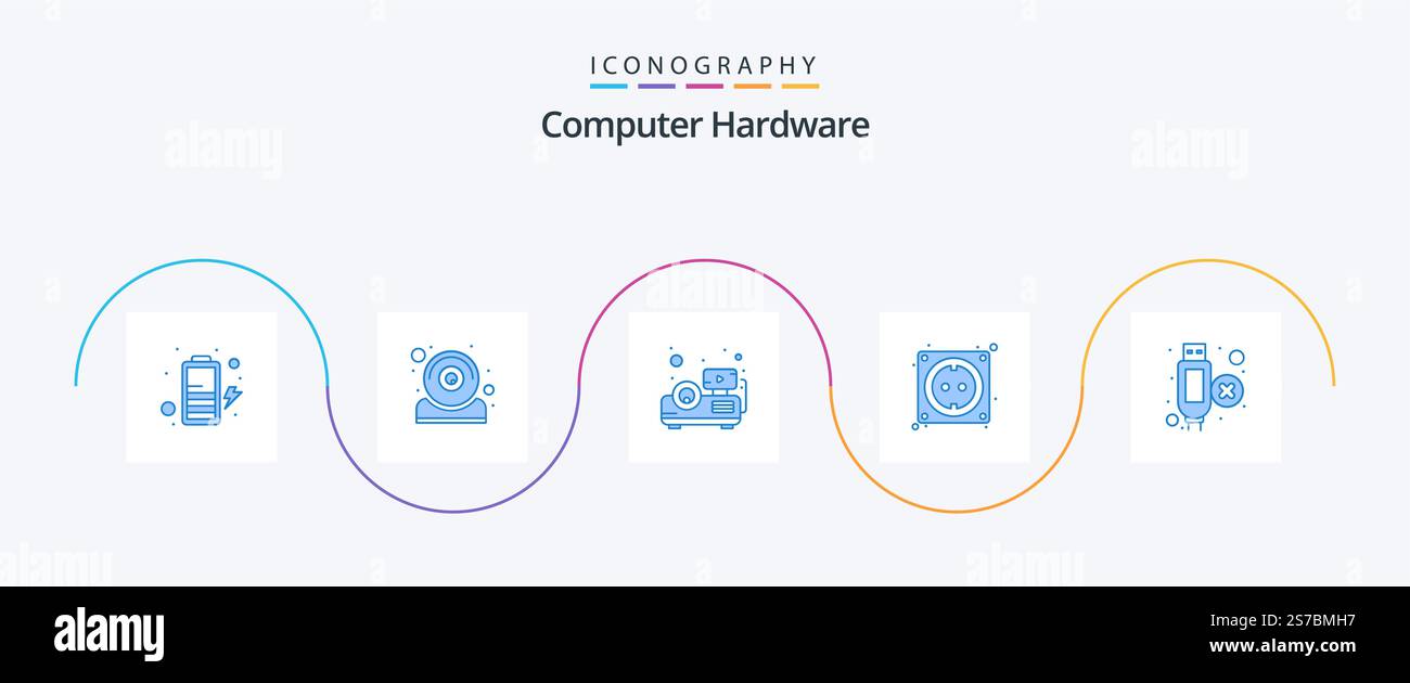 Computer Hardware Blue 5 Icon Pack Including . extension. presentation ...