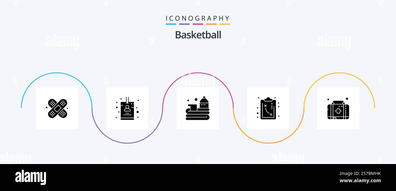 Basketball Glyph 5 Icon Pack Including . kit. basketball. first aid ...