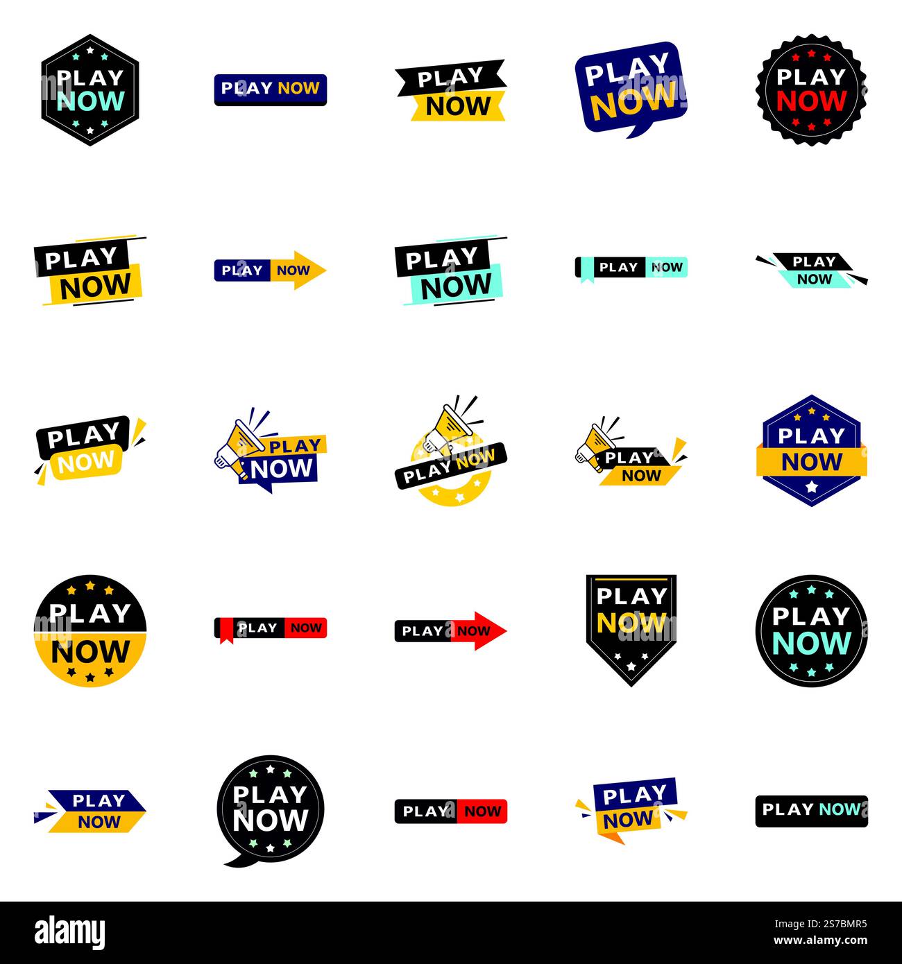 Get Your Customers Excited with Our Pack of 25 Play Now Banners Stock ...