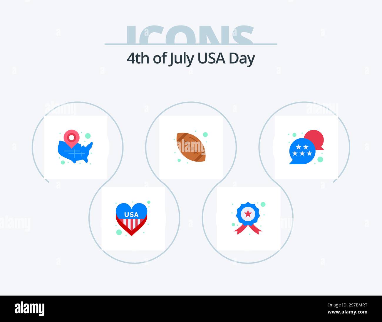 Usa Flat Icon Pack 5 Icon Design. flag. sports. map. rugby. location ...