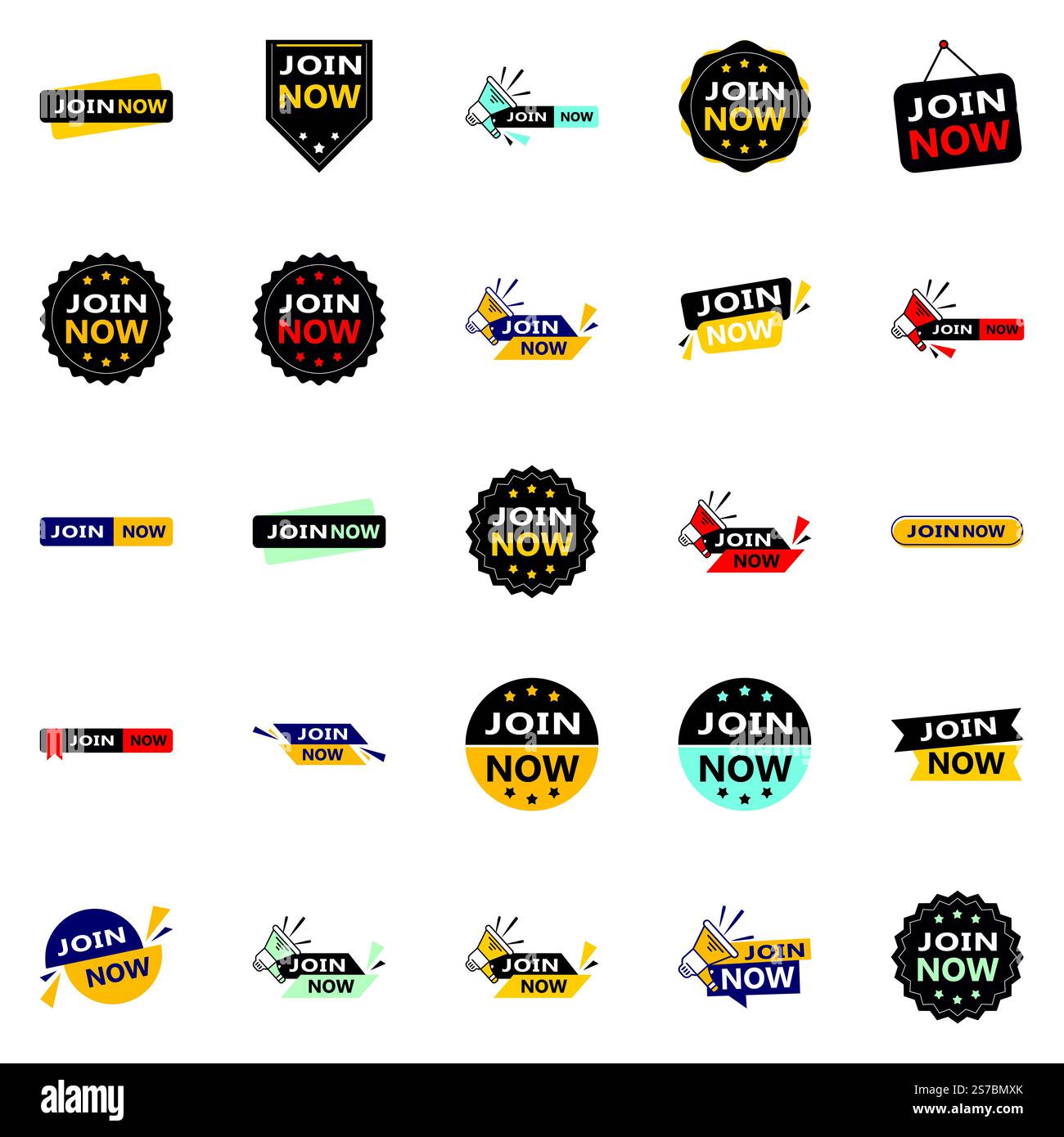 Join Now 25 Unique Typographic Designs to drive engagement and memberships Stock Vector Image ...