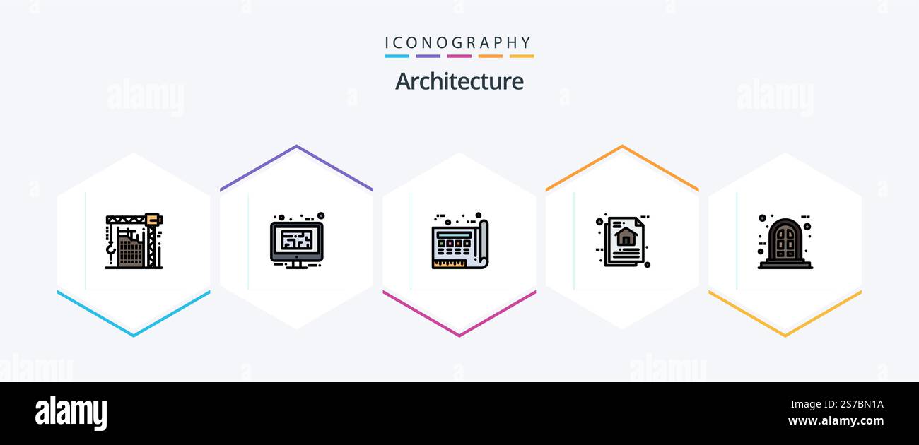 Architecture 25 FilledLine icon pack including data architecture ...