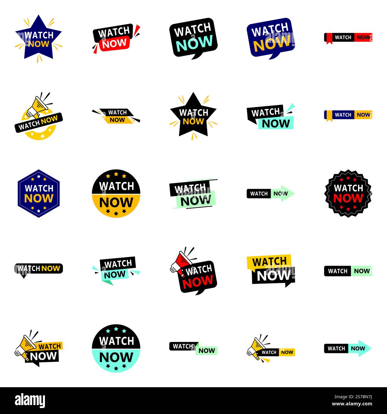 25 Diverse Watch Now Banners to Promote Your Products or Services Stock ...
