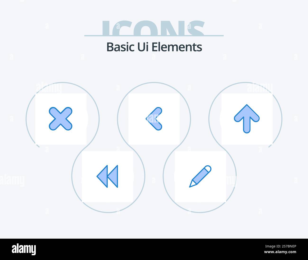 Basic Ui Elements Blue Icon Pack 5 Icon Design. arrow. left. delete ...