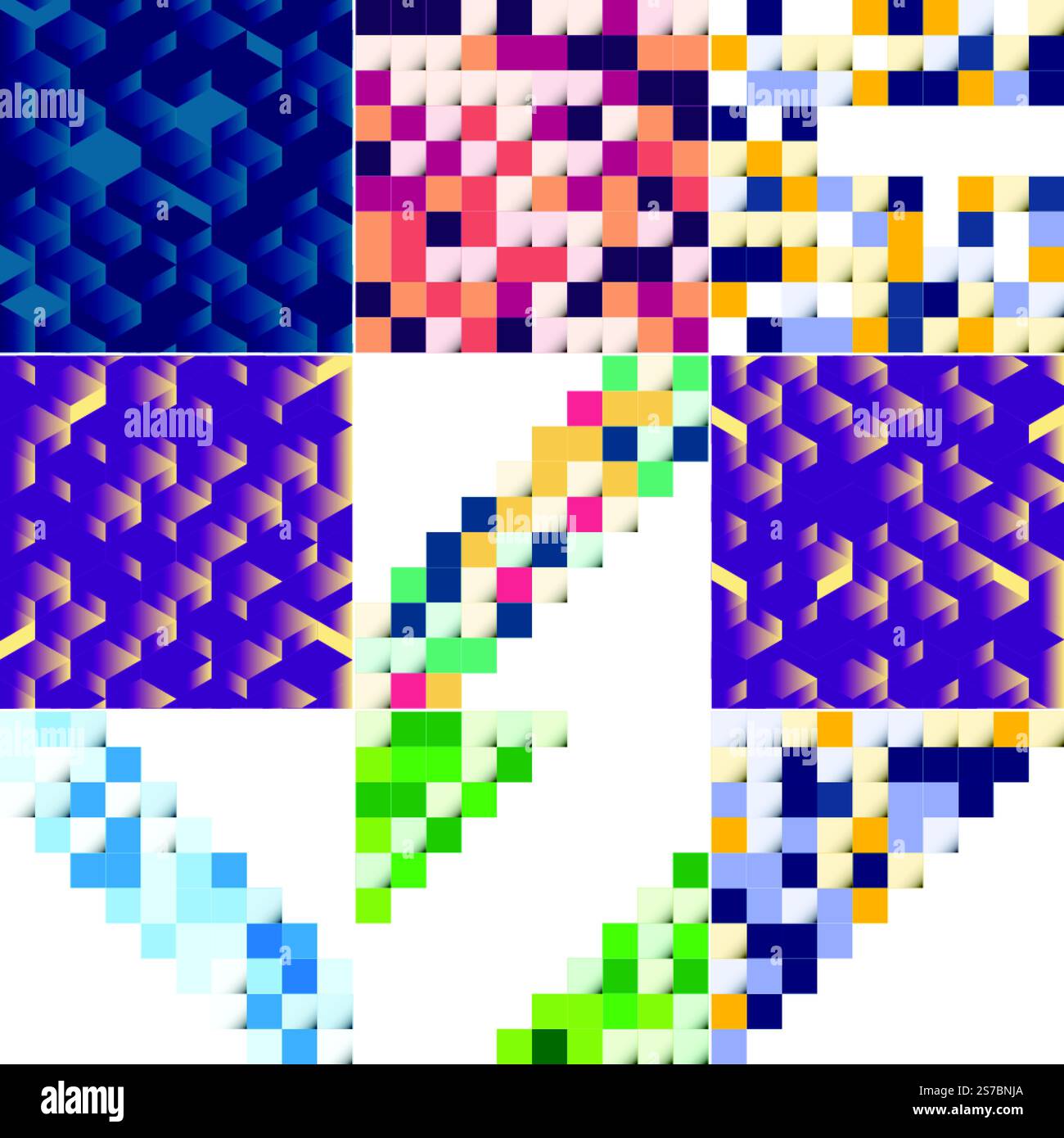 Blue mosaic pattern with a mosaic color gradient vector illustration ...