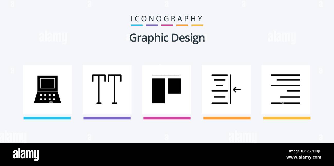 Design Glyph 5 Icon Pack Including . vertical. text. align. Creative Icons Design Stock Vector ...