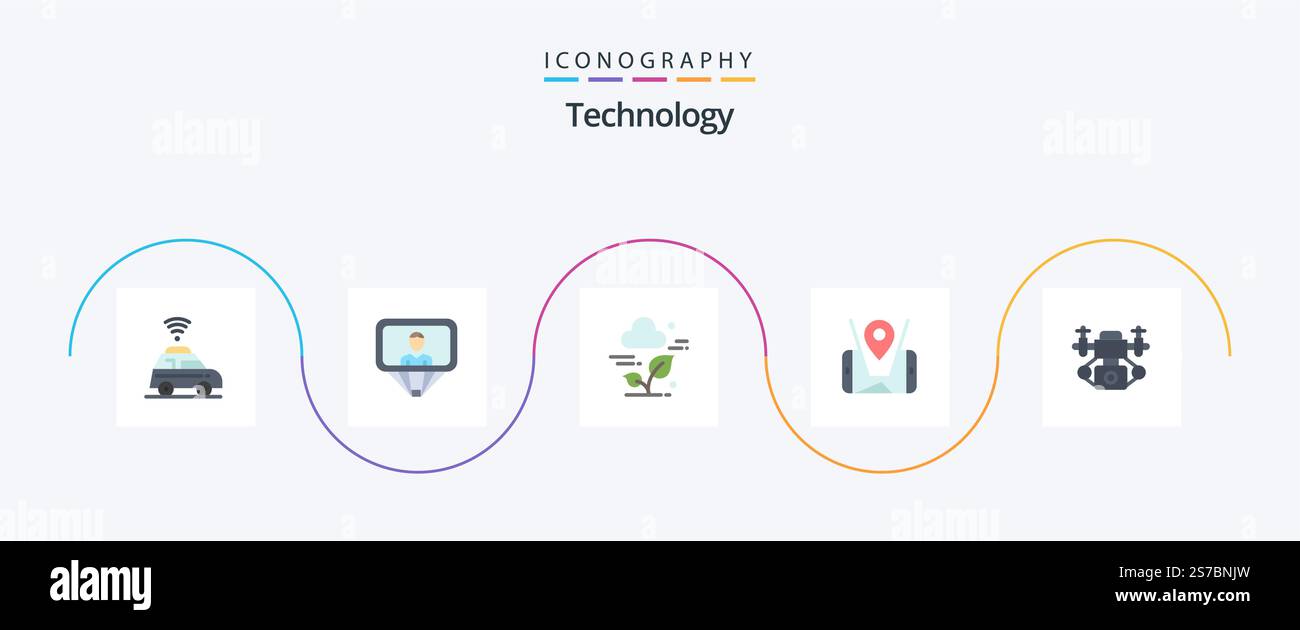 Technology Flat 5 Icon Pack Including technology. action. cloud ...