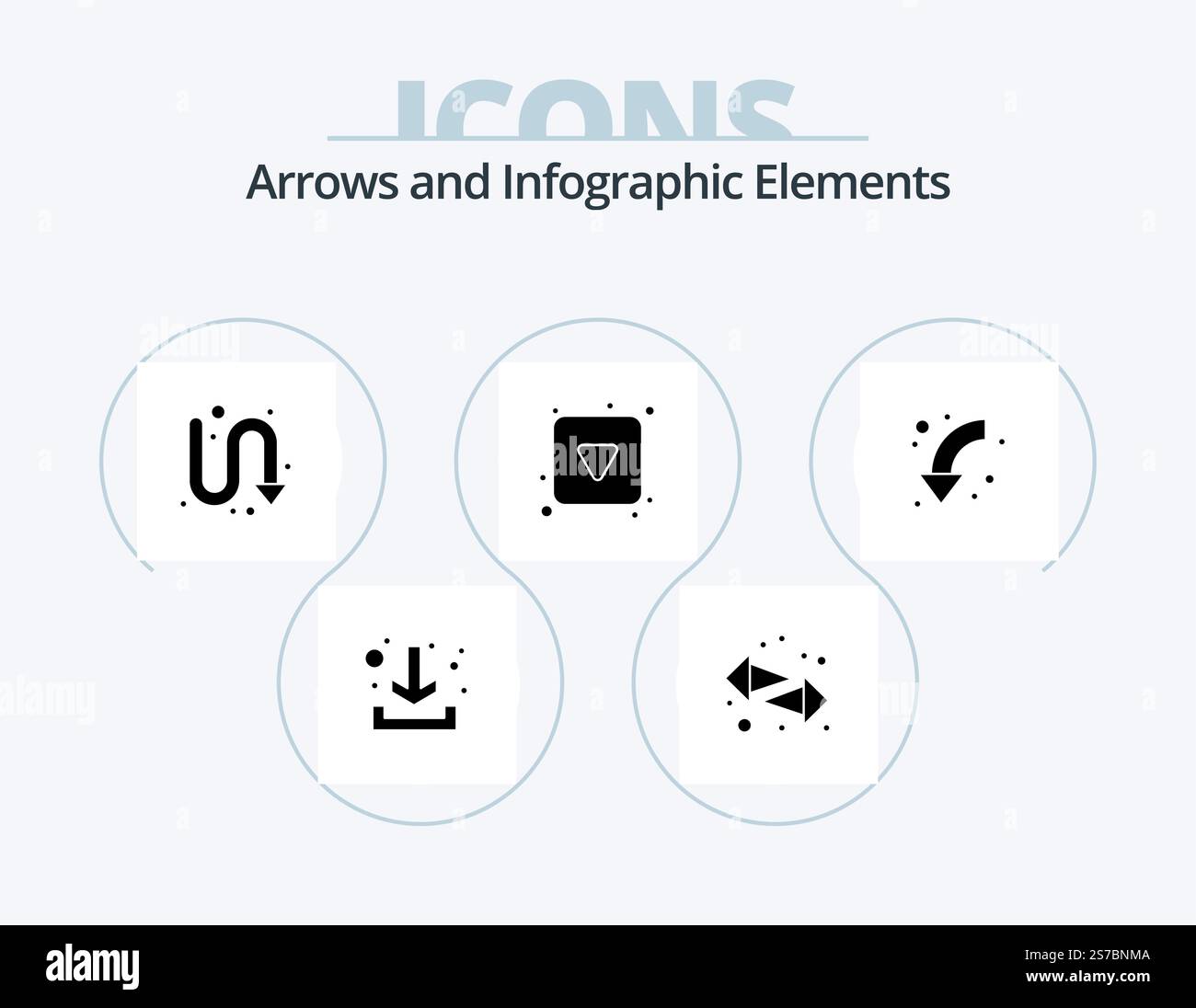 Arrow Glyph Icon Pack 5 Icon Design. curved. arrow. directional. full ...