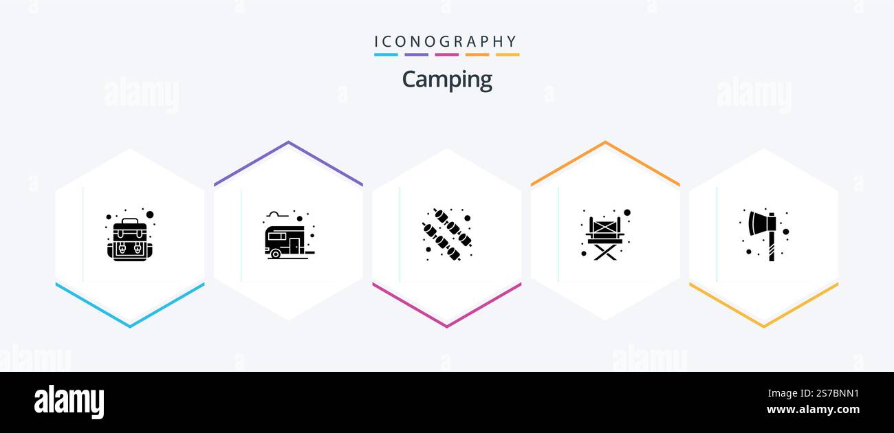 Camping 25 Glyph icon pack including . hatchet. food. axe. camping ...