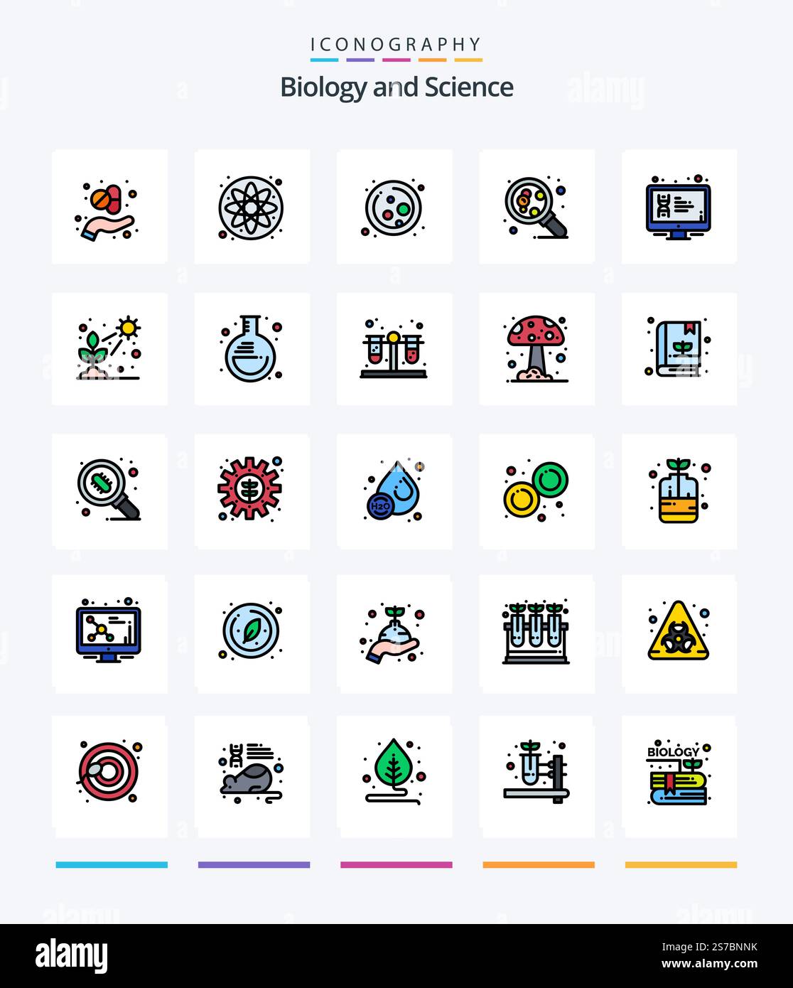 Creative Biology 25 Line FIlled icon pack Such As lcd. display ...
