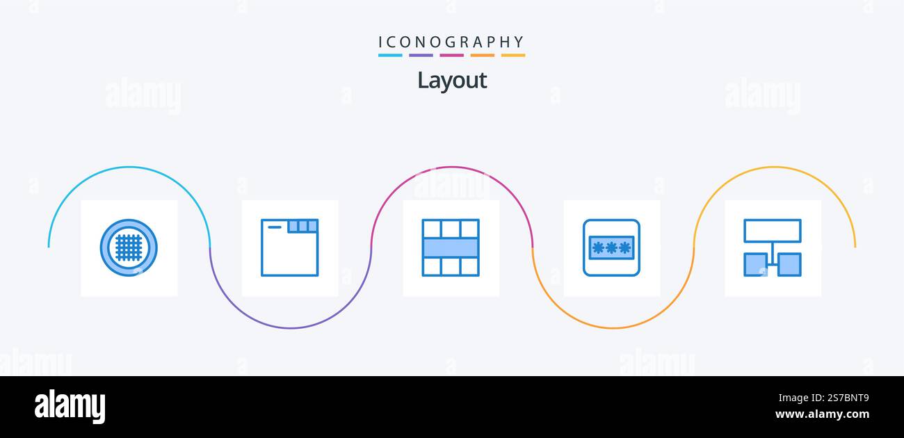 Layout Blue 5 Icon Pack Including structure. layout. grid. password ...