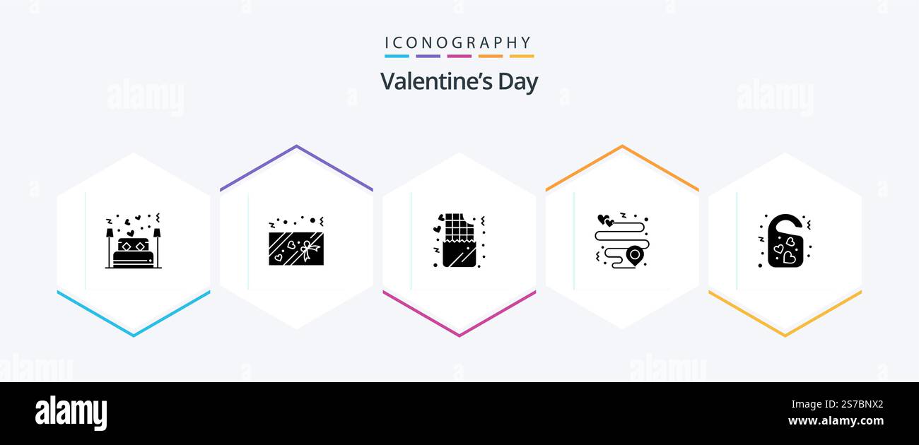 Valentines Day 25 Glyph icon pack including heart. tag. chocolate. pin ...
