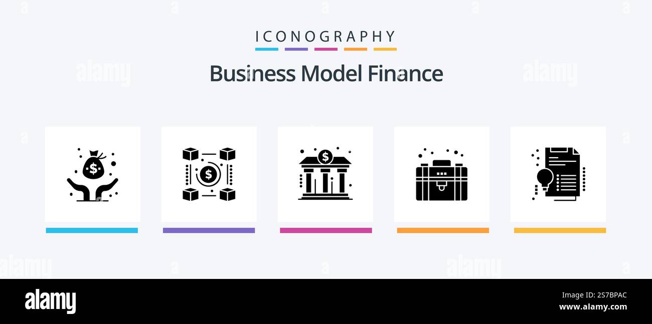 Finance Glyph 5 Icon Pack Including private. equity. payments. business ...