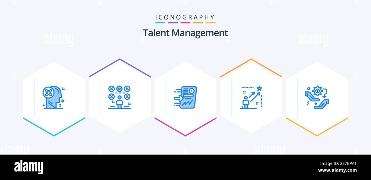 Talent Management 25 Blue icon pack including star. user. user. chart ...
