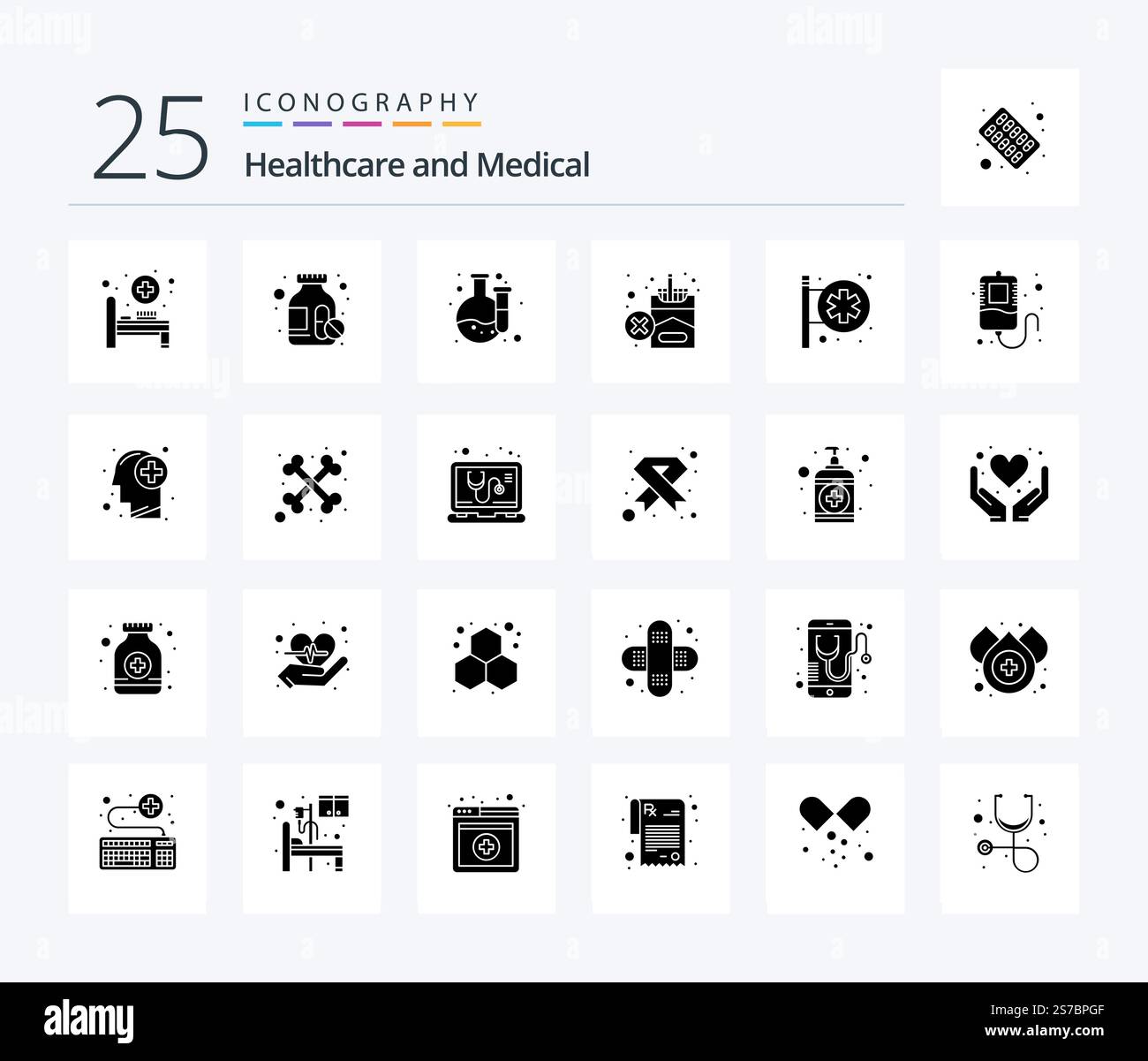 Medical 25 Solid Glyph icon pack including blood. medical center ...